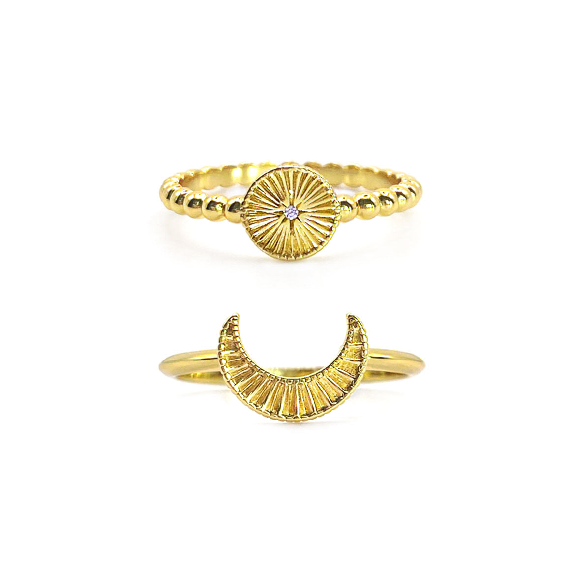 Solis and Selene Rings - Set of 2 – Koukla London